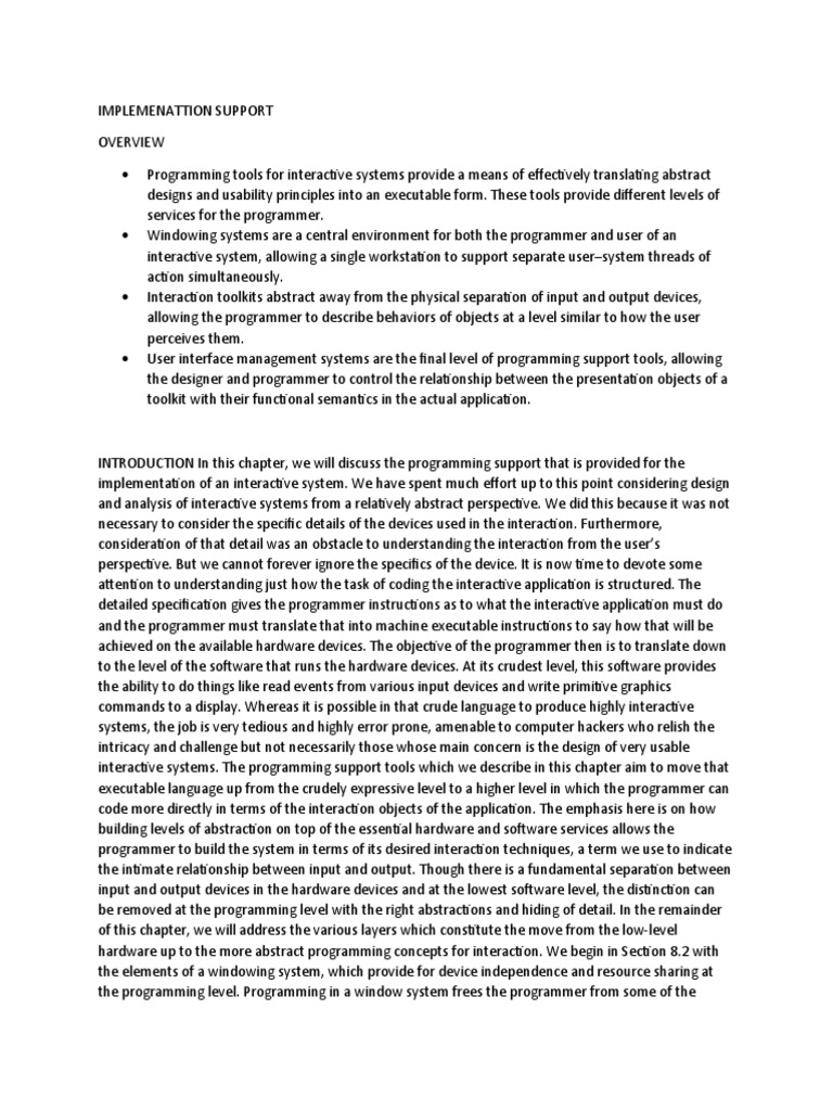 Unit III. Implementation Support | PDF | Computer Programming | Graphical User Interfaces