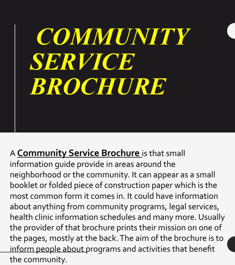 Community Service Guide for Neighborhood Programs | PDF