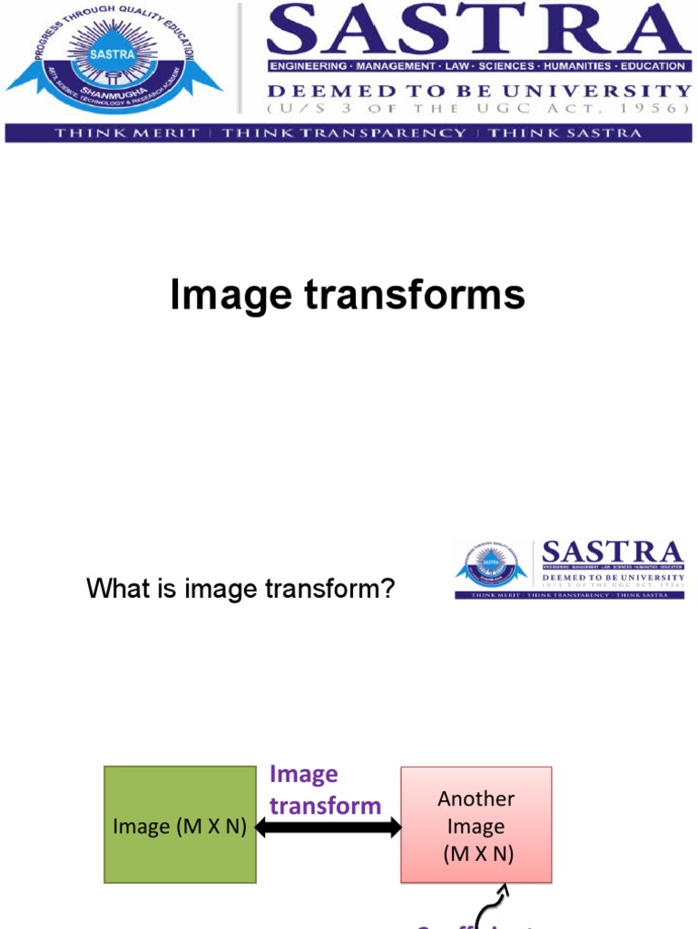 Introduction About Image Transforms | PDF | Wavelet | Data Compression