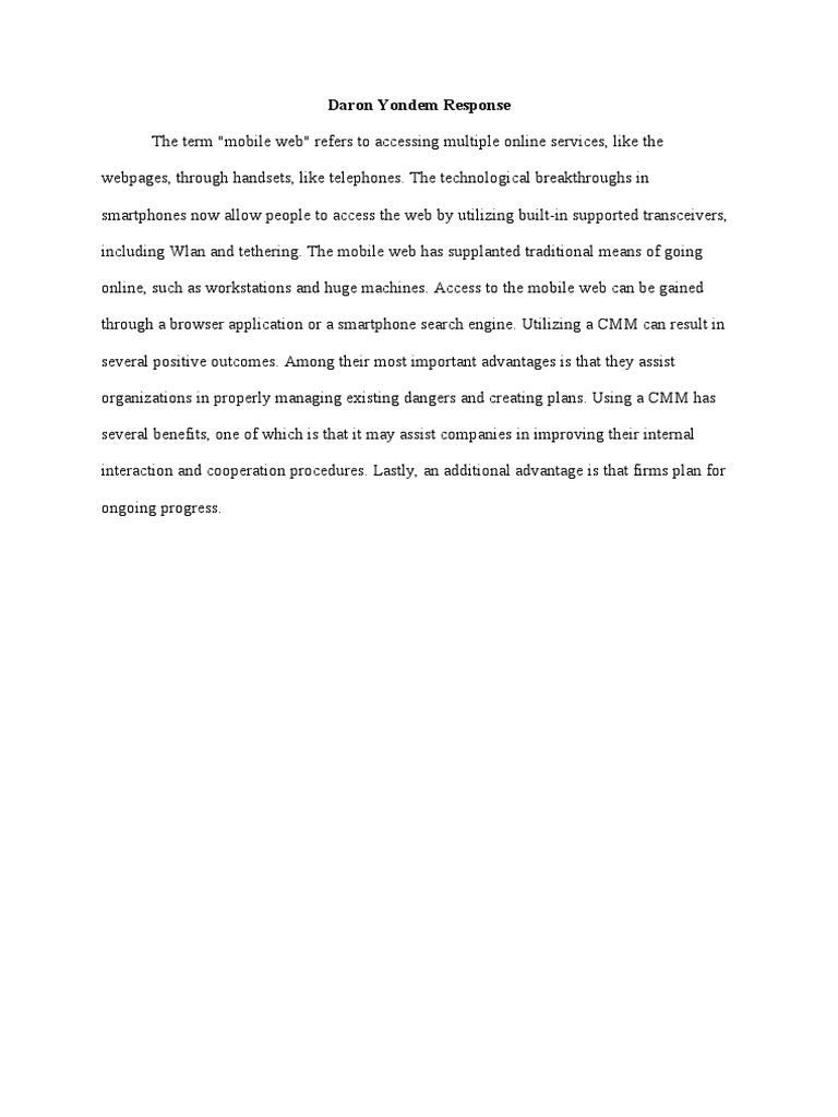 Daron Yondem Response | PDF