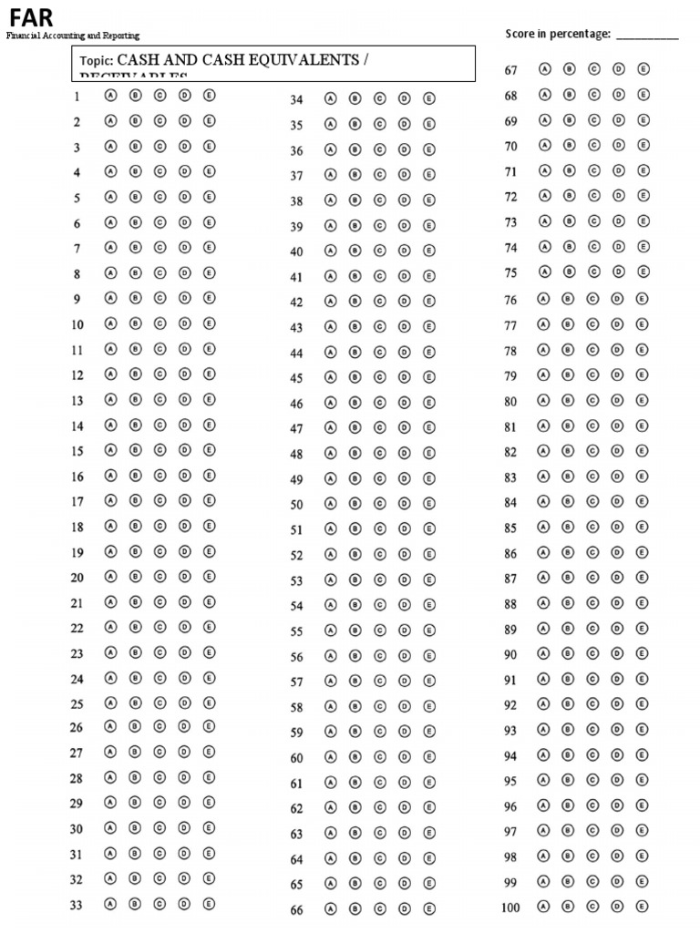 FAR Answer Sheets | PDF