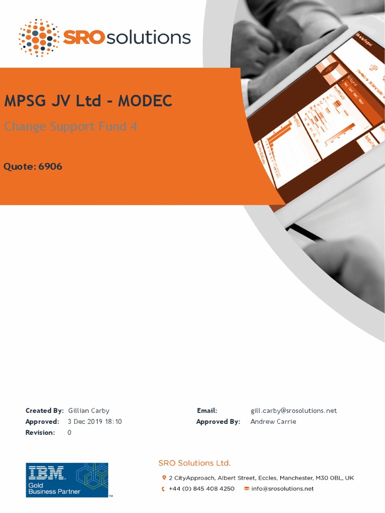 MPSG JV LTD - Modec: Change Support Fund 4 | PDF | Taxes | Fee
