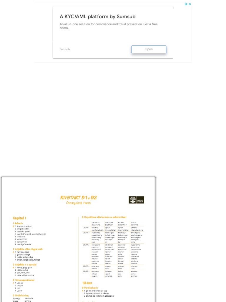 RIVSTART B1+ B2 Övningsbok Facit - PDF | PDF