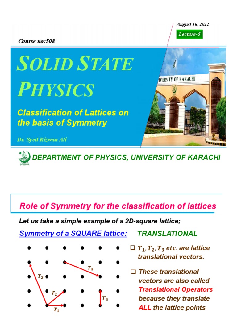 Lattice Symmetry Classification Guide | PDF | Crystal Structure ...