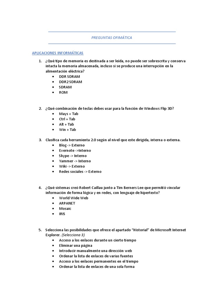 Preguntas Access, PowerPoint y Aplicaciones Informaticas MARÍA JESUS | Descargar gratis PDF ...