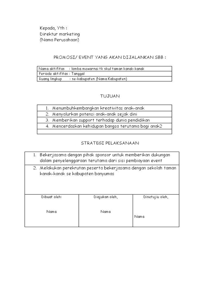 Contoh Form Event | PDF