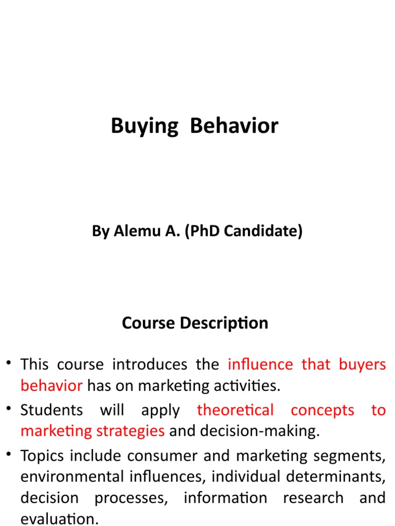 CH-1 BB For Class | PDF | Consumer Behaviour | Behavior