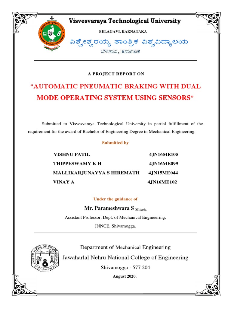 Automatic Pneumatic Braking With Dual Mode Operating System Using ...