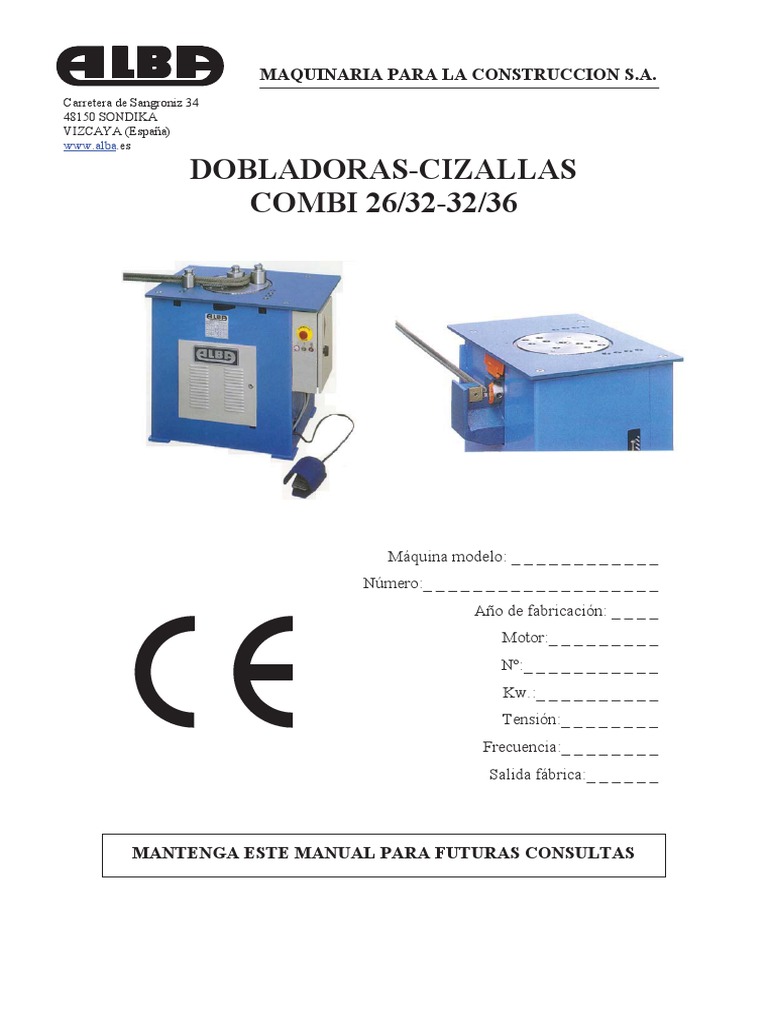 Manual de Dobladoras-Cizallas | PDF | Tornillo | Relé