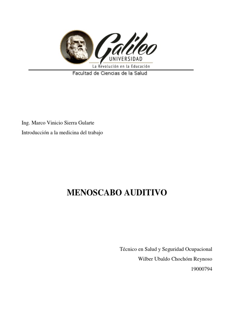 Menoscabo Auditivo | PDF | Especialidades Medicas | Ciencias de la Salud