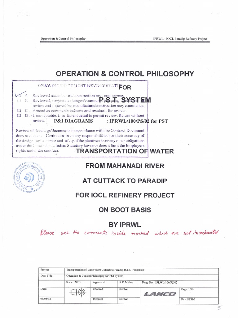 PST SYSTEM Control Philosophy | PDF | Programmable Logic Controller | Pump