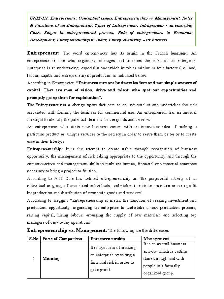 Unit 3 | PDF | Entrepreneurship | Business