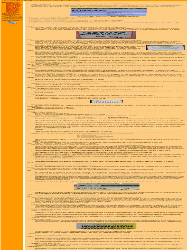 German Separable Prefixes Guide | PDF | Verb | Adjective