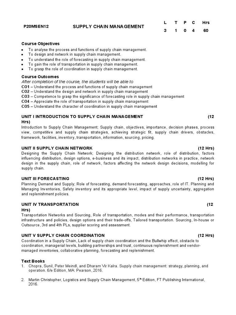 Supply Chain Management | PDF | Supply Chain Management | Supply Chain