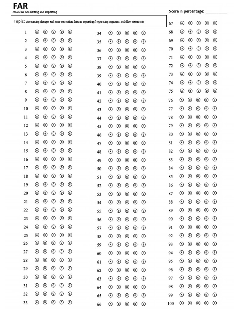 Updates in PFRS Answer Sheets | PDF
