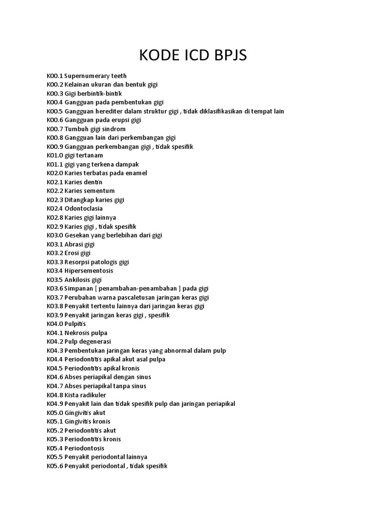 Kode Icd BPJS | PDF