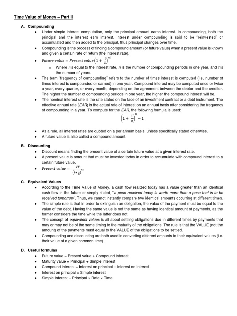 Time Value of Money Part II | PDF | Interest | Present Value