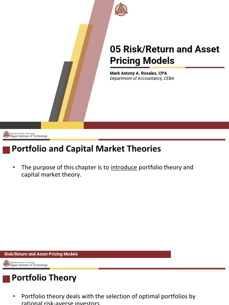 05 Risk-Return and Asset Pricing Models | PDF | Beta (Finance ...