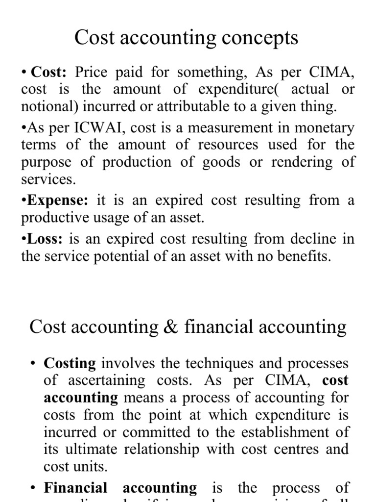 Cost Accounting Concepts | PDF | Cost Accounting | Accounting