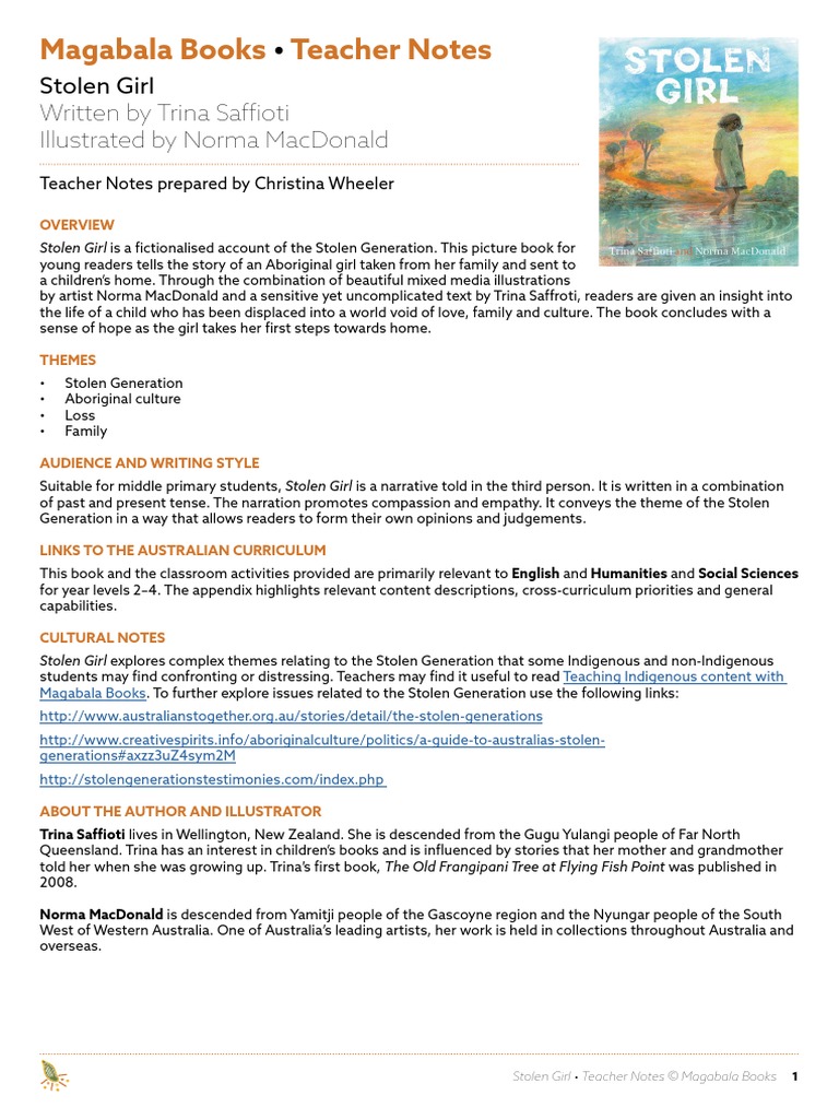 Stolen Girl Teacher Notes | PDF | Narrative | Narration