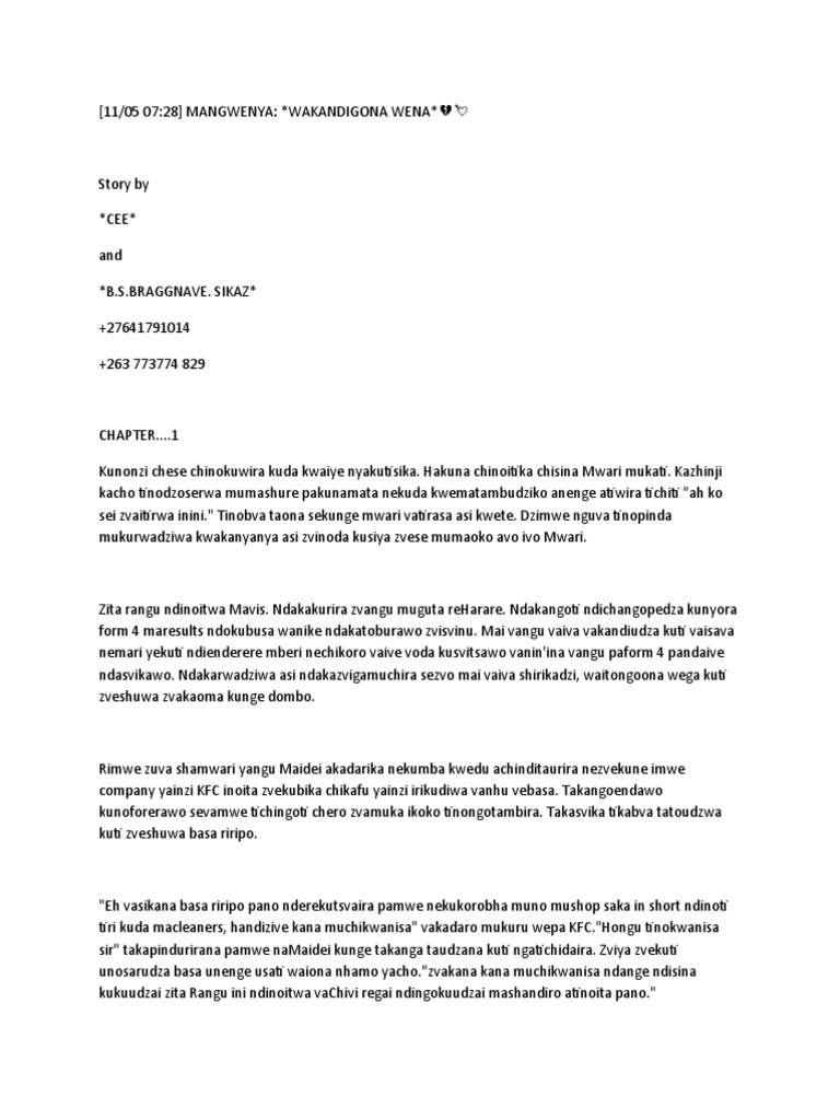 Wakandigona Wena | PDF