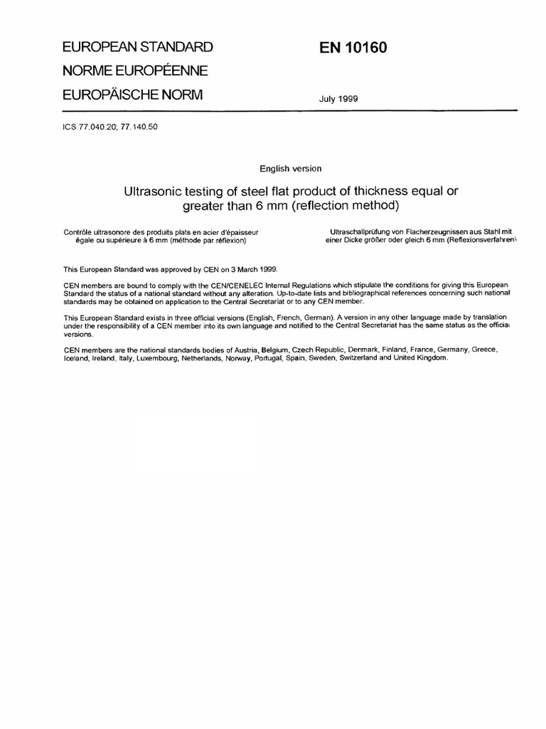 En 10160-2015 | PDF | Ultrasound | Area