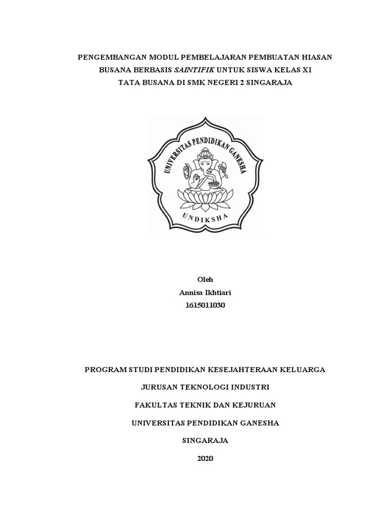Pengembangan Modul Pembelajaran Pembuatan Hiasan Busana Berbasis ...
