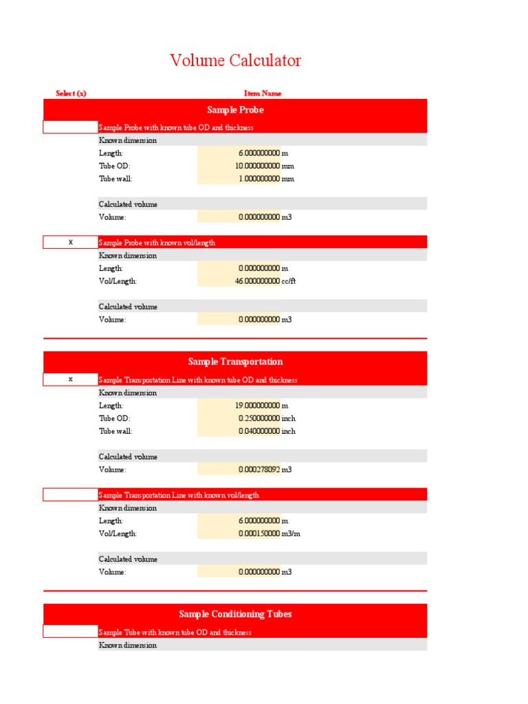 Sample System Lag Time Calculator | PDF | Volume | Pressure
