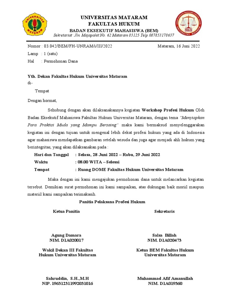 Permohonan Dana Proposal | PDF