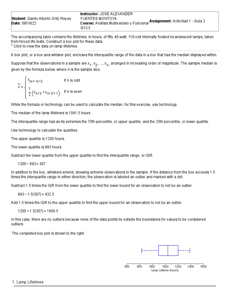 Guía 2 - 8 | PDF | Quartile | Robust Statistics