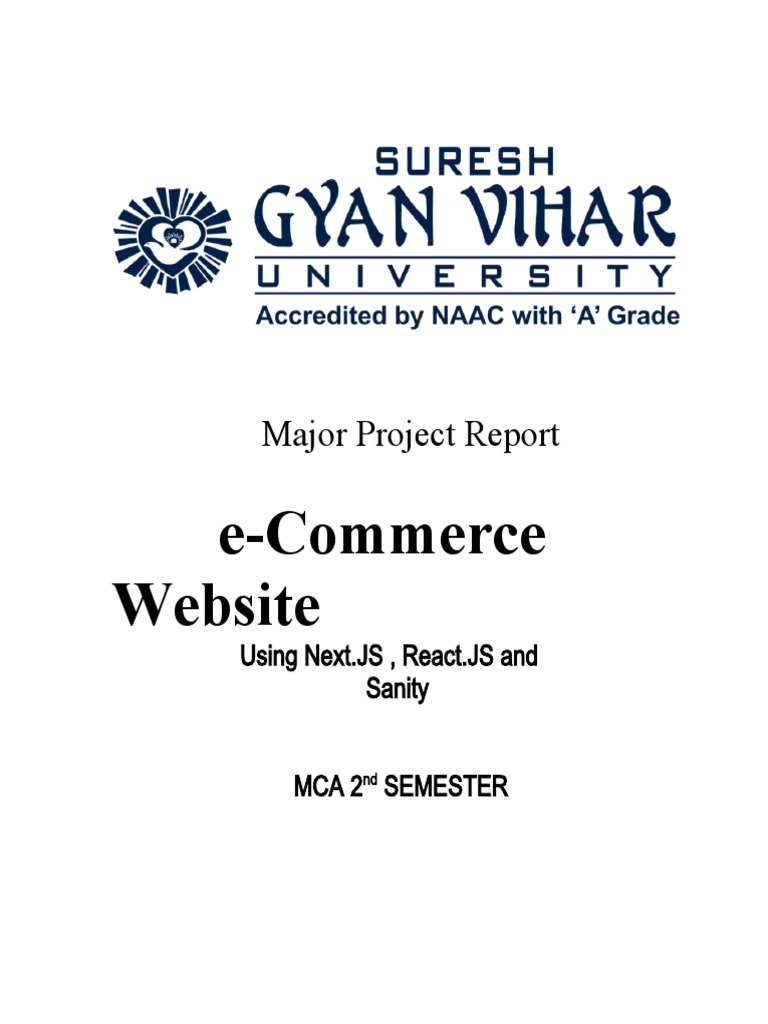 E-Commerce Website: Major Project Report | PDF | Java Script | Computing