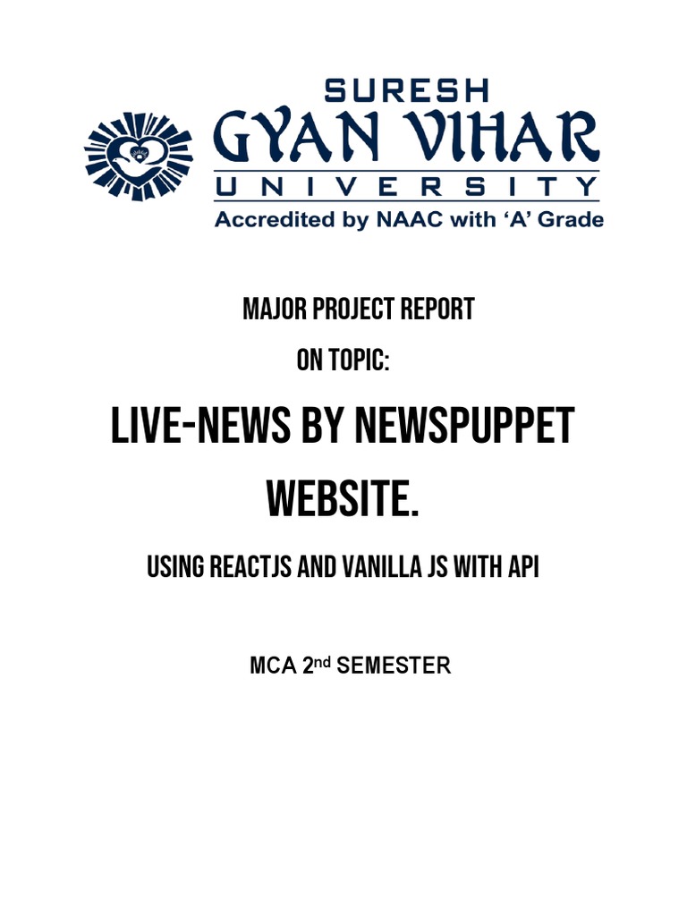 Major Project Report On News | PDF | Java Script | Technology Development
