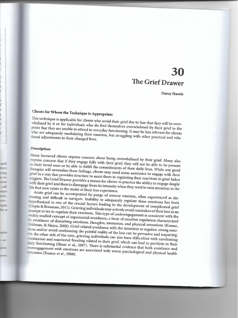 Reading 3. The Grief Drawer From Techniques of Grief Therapy | PDF