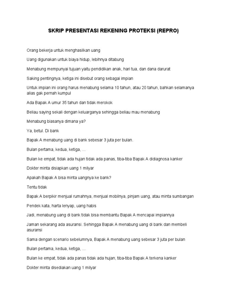 Script Presentasi REPRO | PDF