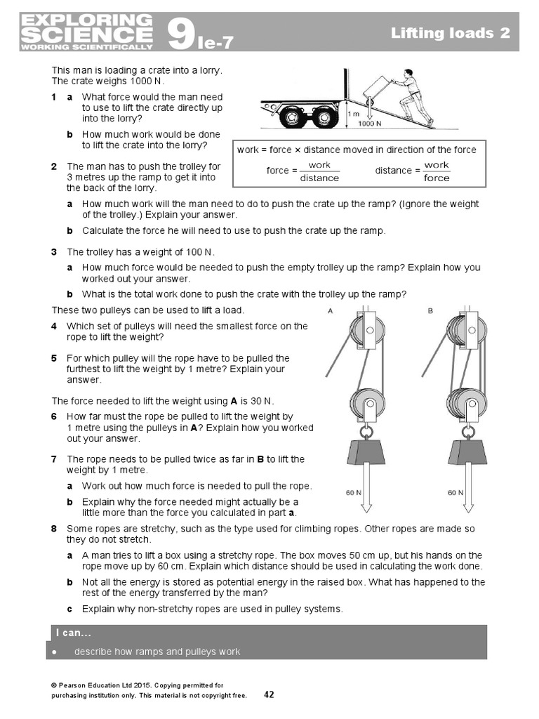 9ie-7 Lifting Loads 2 | PDF | Rope | Force