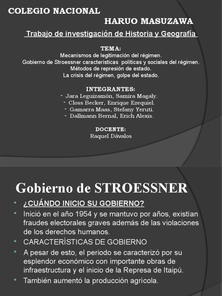Legitimación y crisis del régimen Stroessner | PDF | Paraguay