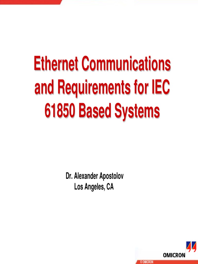 Ethernet Communications and Requirements For IEC 61850 Based Systems | PDF | Ethernet | Computer ...