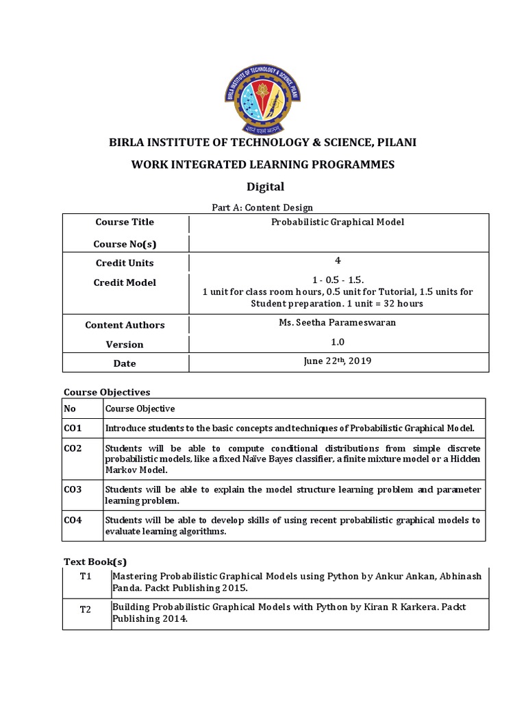 Probabilistic Graphical Model Handout | PDF | Bayesian Network | Conceptual Model