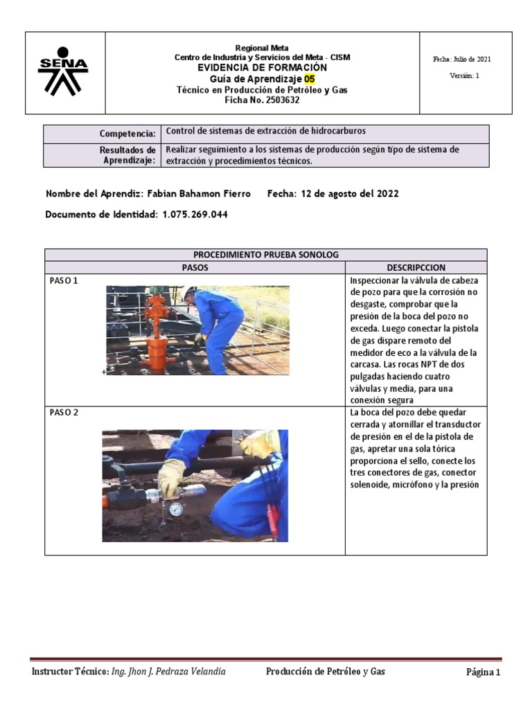 Guia N°6 Actividad 4 Procedimiento de Prueba de Sonolog | PDF