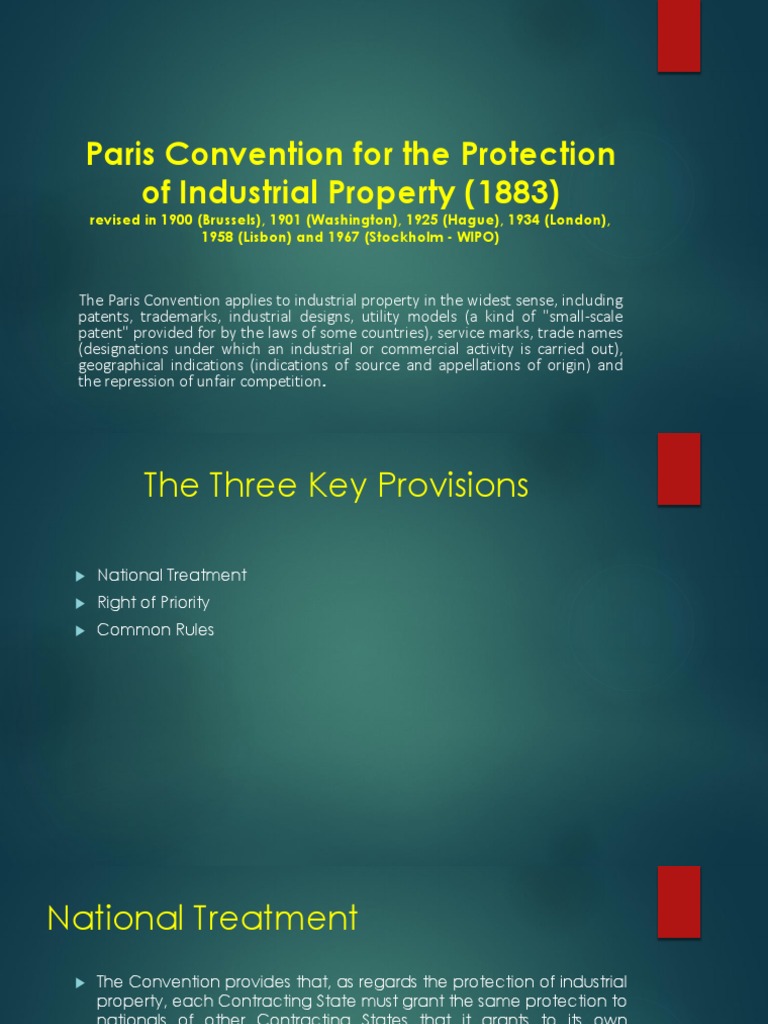 Paris Convention For The Protection of Industrial Property (1883) | PDF ...
