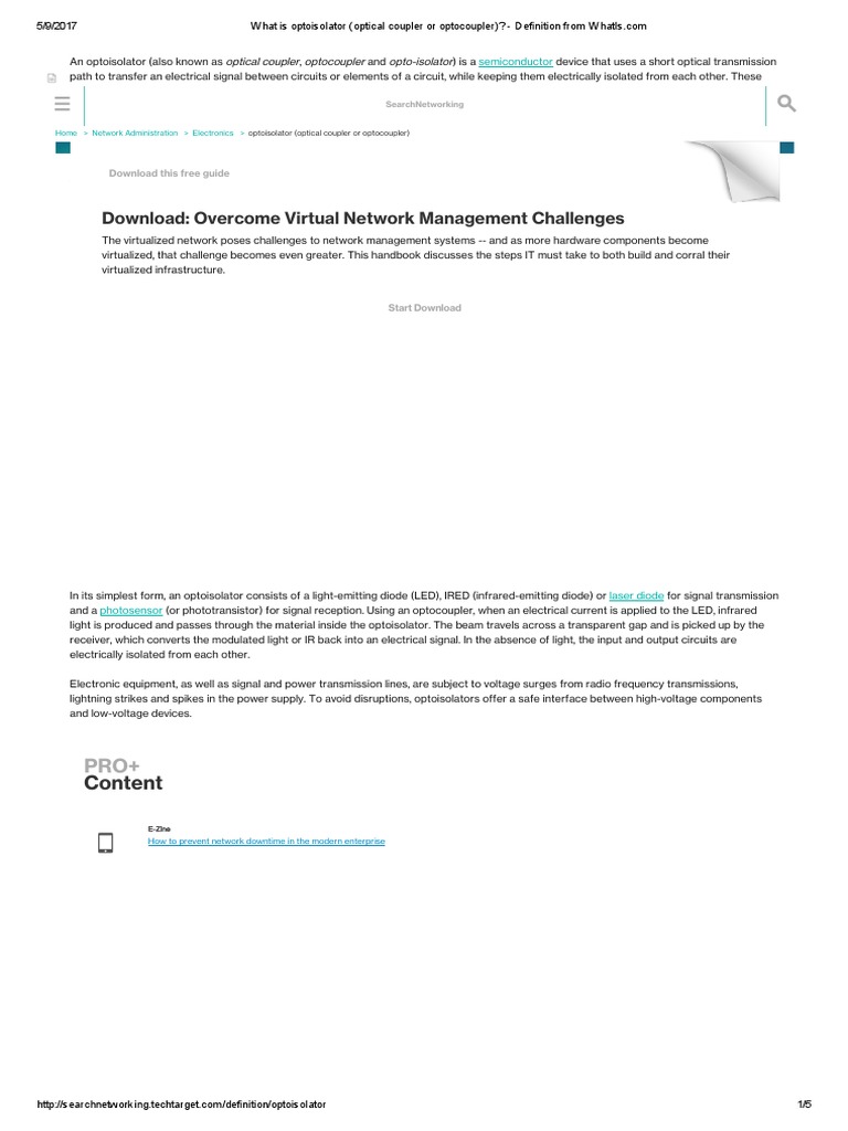 What Is Optoisolator (Optical Coupler or Optocoupler) - Definition From ...