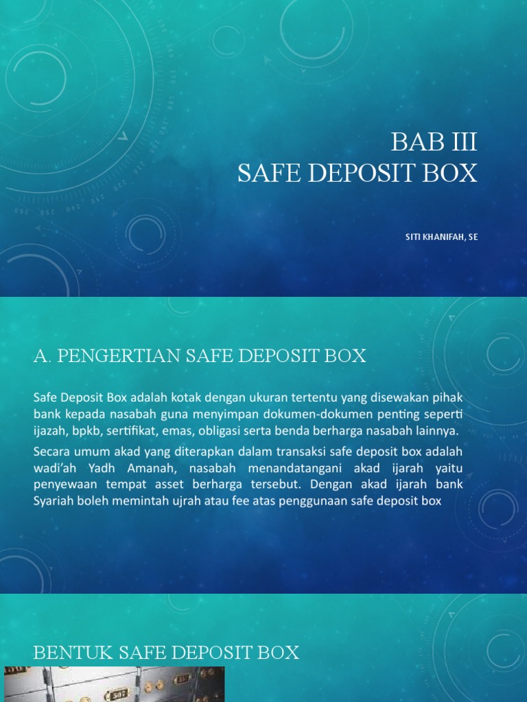 Pengertian dan Hukum Safe Deposit Box | PDF
