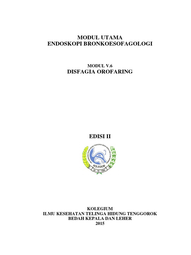 Modul Bronkoesofagologi - 6. Disfagia Orofaring | PDF | Human Anatomy ...