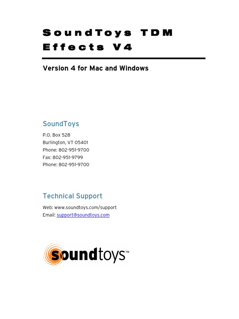 SoundToys V4 TDM Effects Manual | PDF | Software | Computing