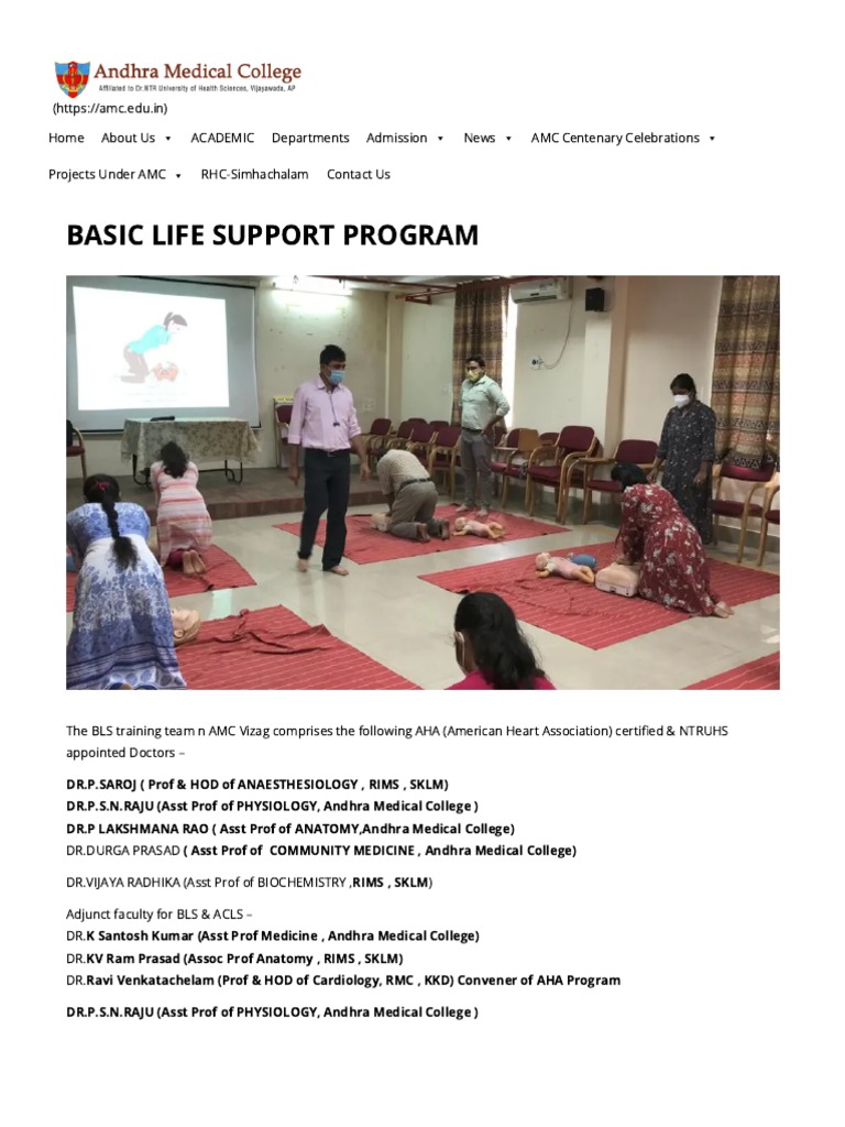 Basic Life Support Program - Andhra Medical College | Download Free PDF ...