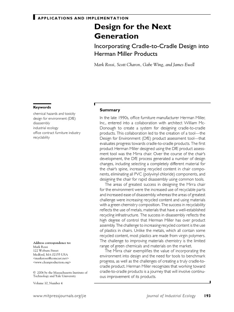 Design For The Next Generation: Incorporating Cradle-to-Cradle Design ...