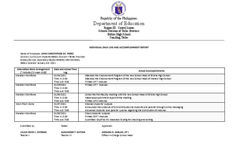 Department of Education: Republic of The Philippines | PDF
