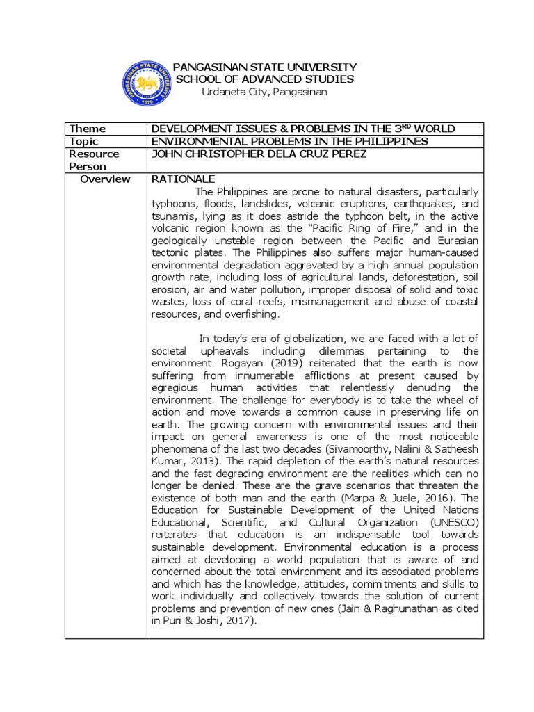Pangasinan State University School of Advanced Studies | PDF | Climate ...