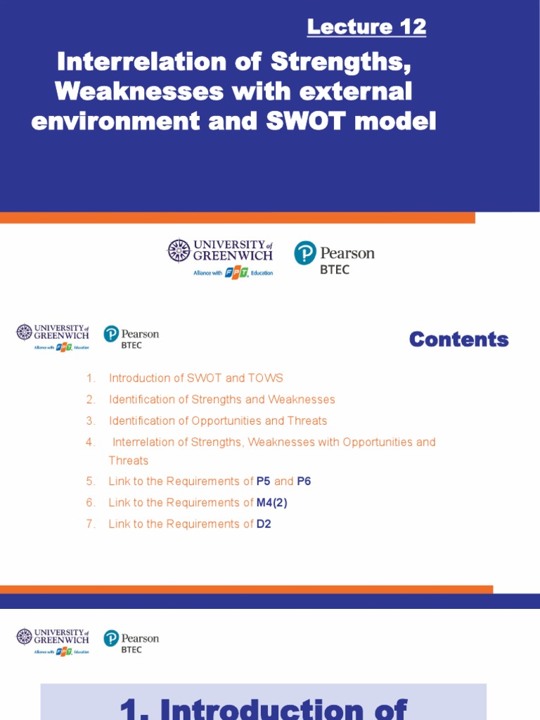 12 - (5032) - Lecture 12 - Interrelation of Strengths, Weaknesses With ...