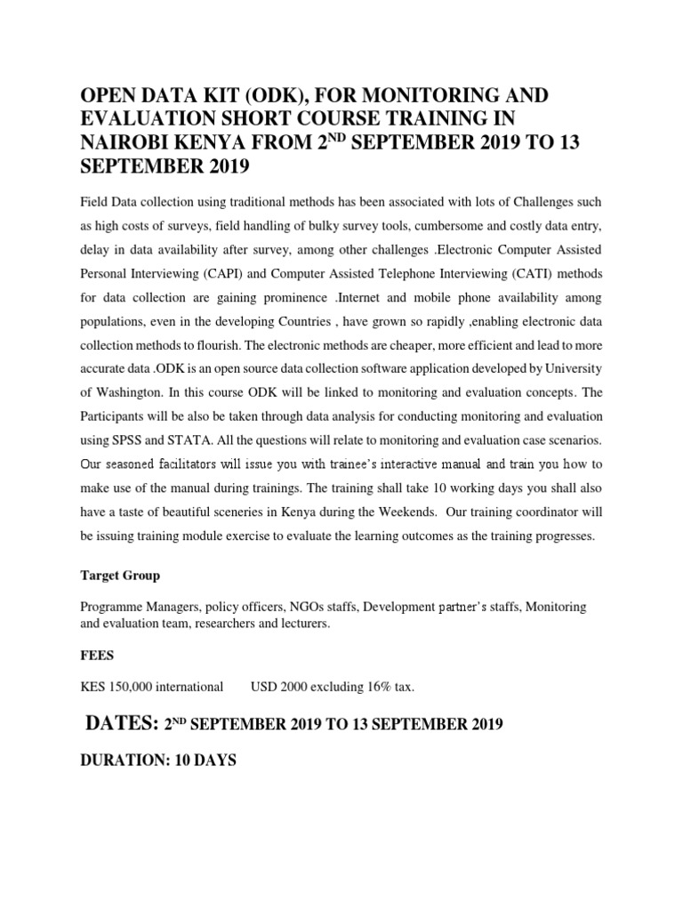 Open Data Kit Odk For Monitoring and Eva | PDF | Statistics | Analysis Of Variance